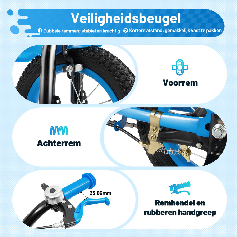 12 inch kinderfiets koolstofstaallegering met rem